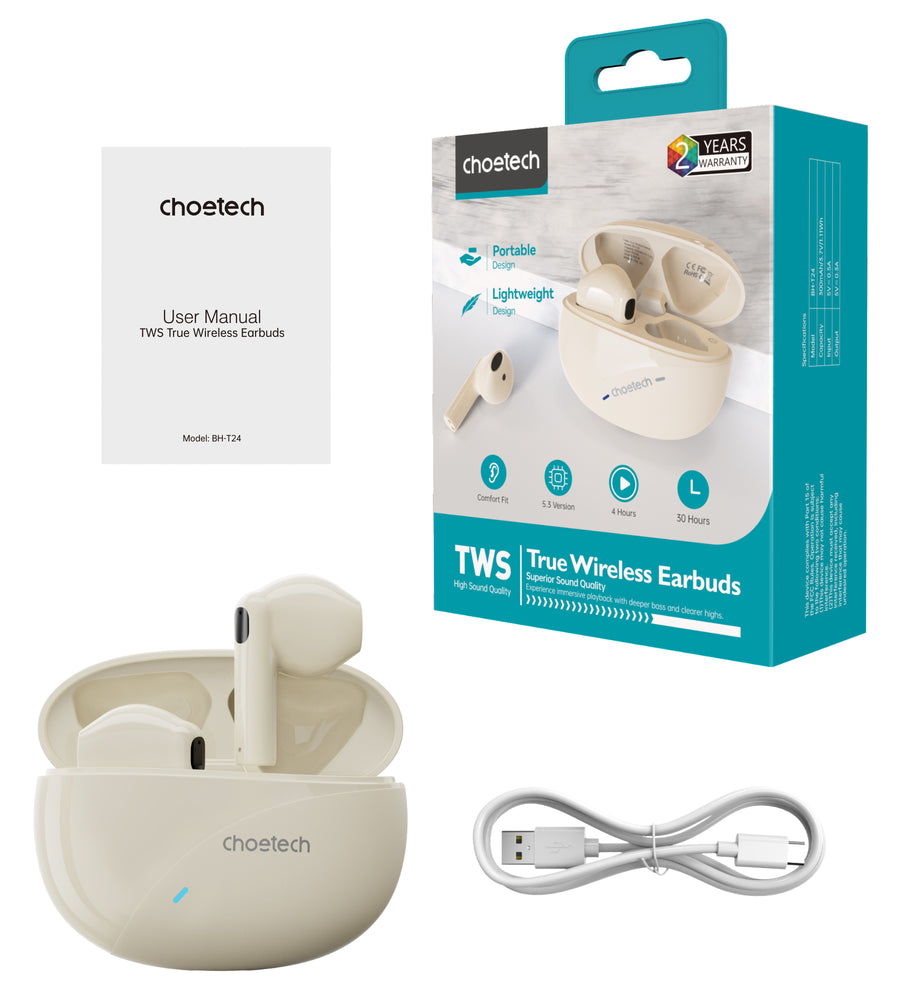 Choetech DNS Bluetooth low energy chip v5.3 Mini TWS Earphone ...